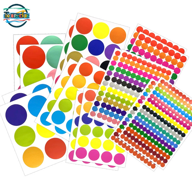 10 pieces/set circular stickers dot stickers self-adhesive colored ...