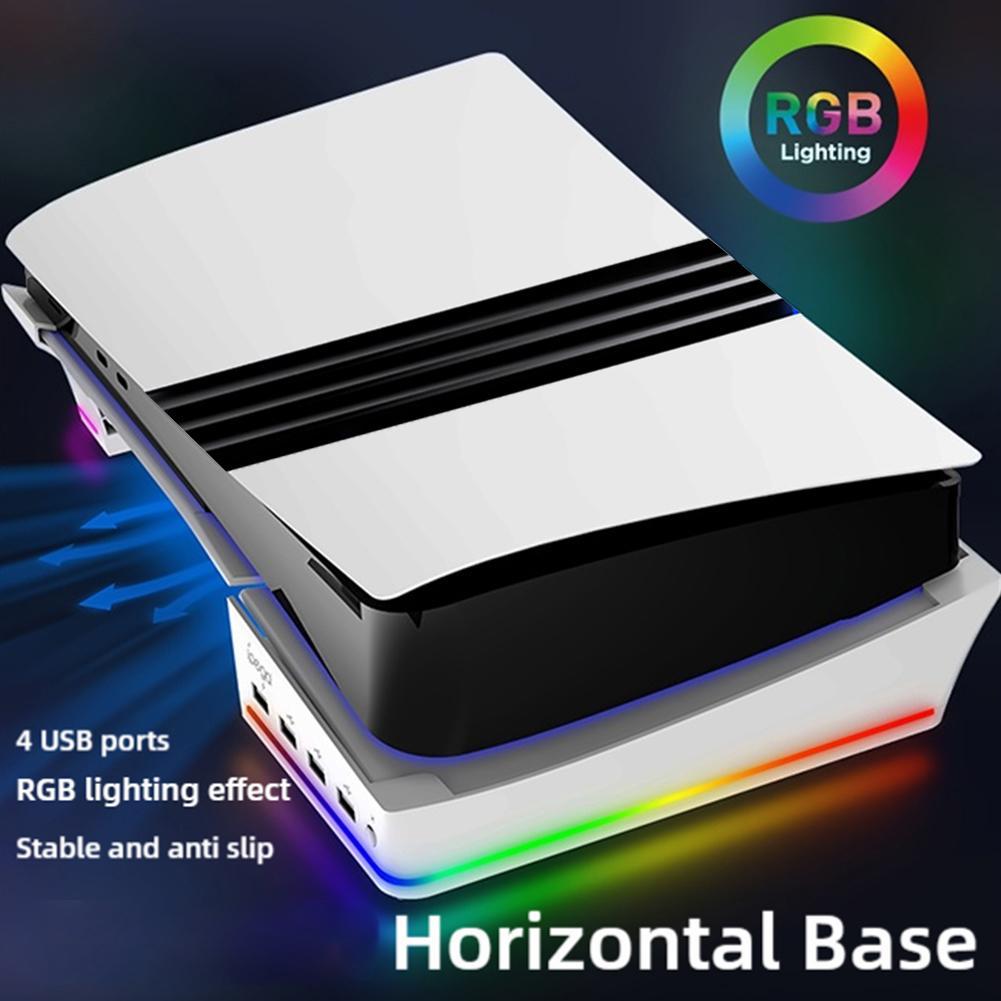 Host Horizontal Storage Stand For PS5 Pro With 14 Kinds RGB Lighting ...