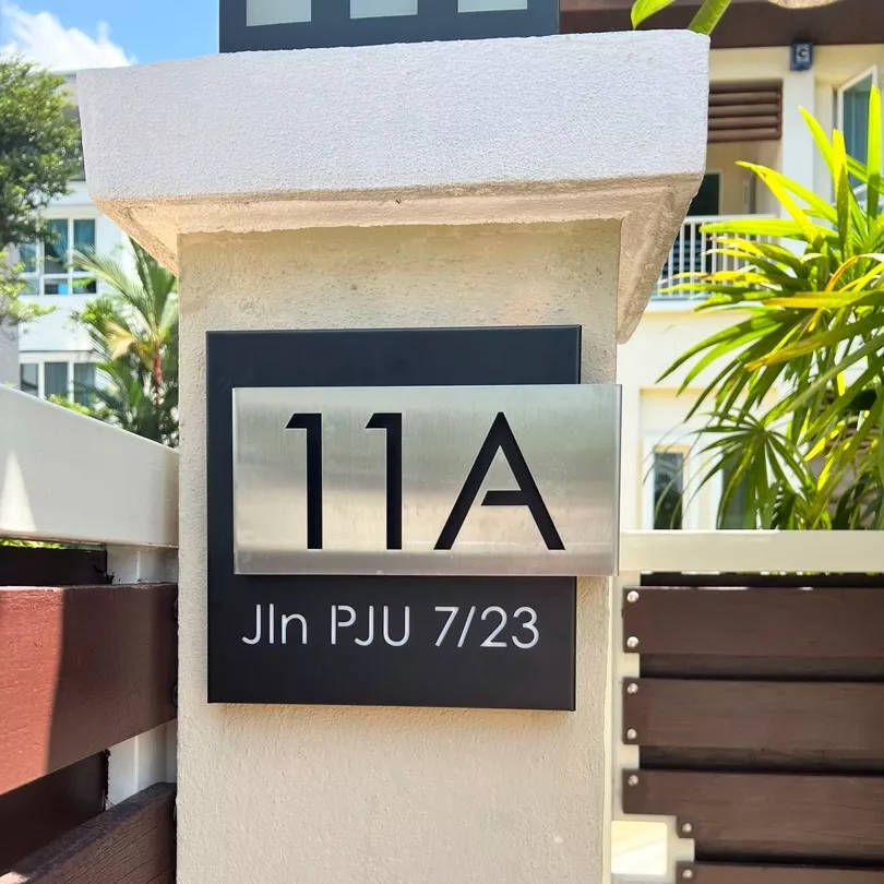 Customizable Solid Metal House Number Plate Stainless steel Address ...