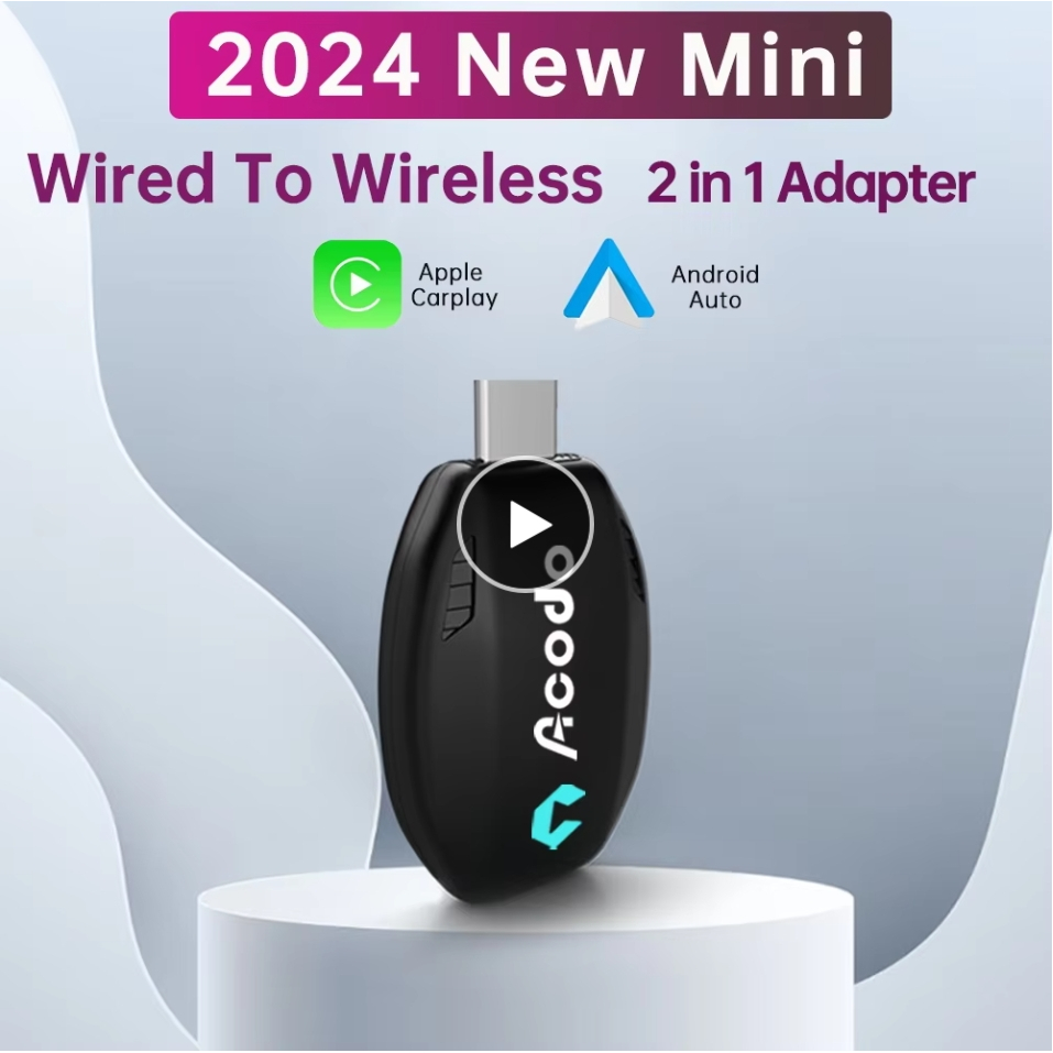 XUDA 2in1 CarPlay Android Auto Mini Box Wired To Wireless Type-C USB ...