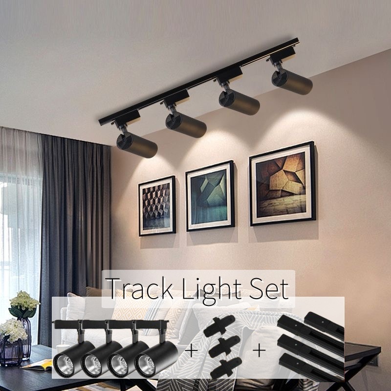 Tri-Color Led Track Light Set Foldable Spot Lights Ceiling Lamp ...