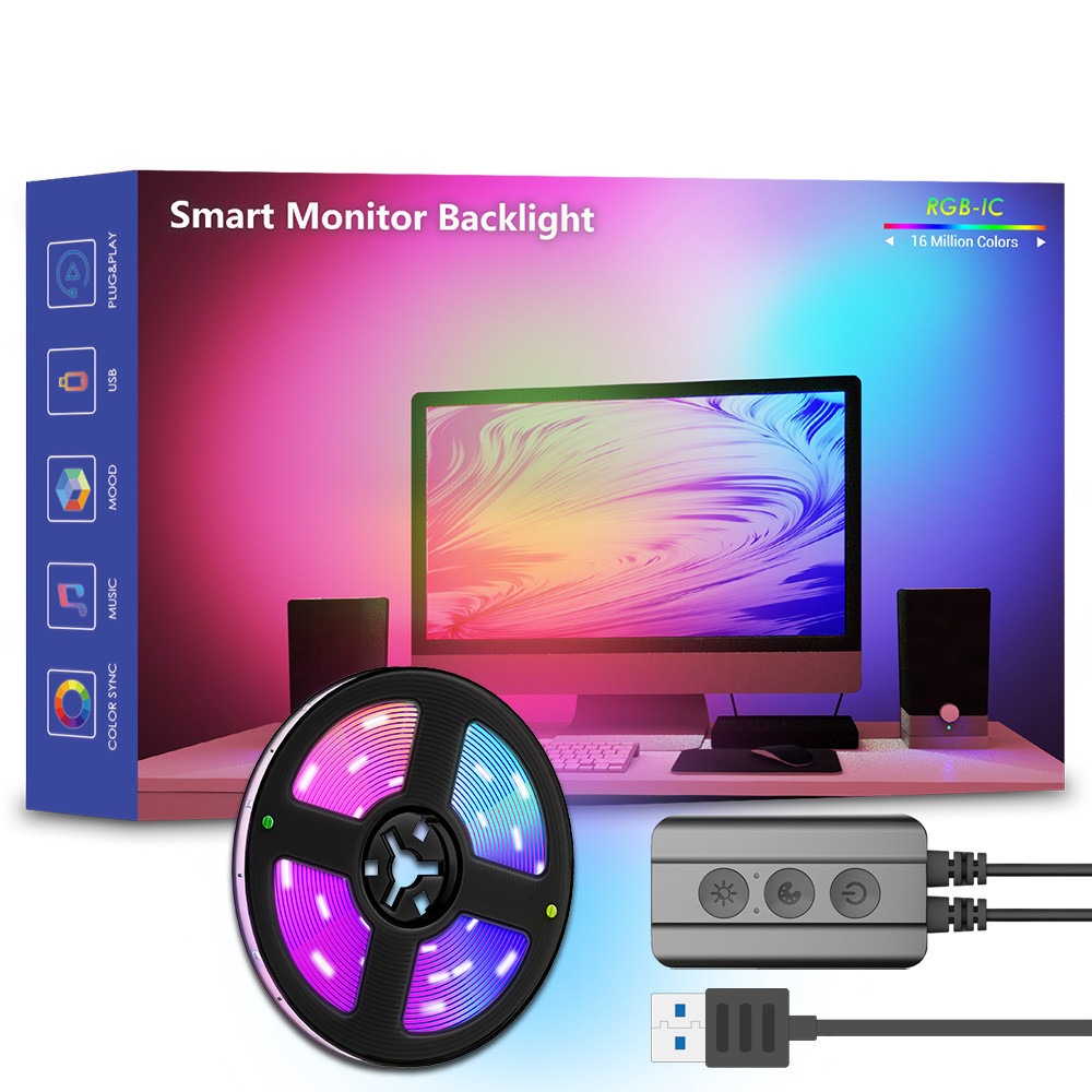Envisual LED Backlights,Gaming Room Setup RGBIC Ambient Lighting ...
