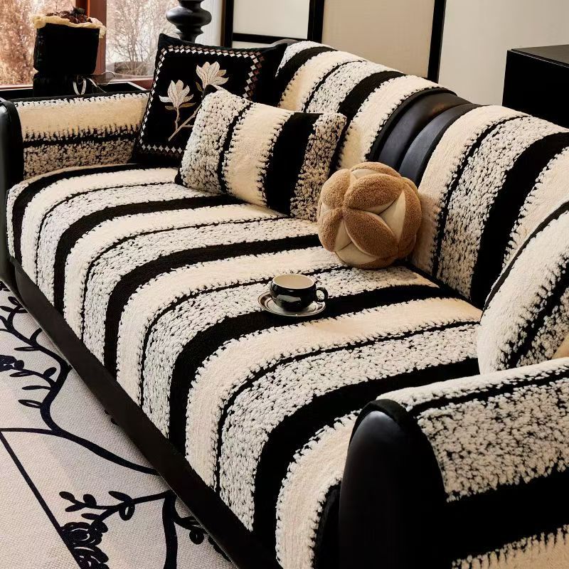 Sofa Cover Thickened Velvet Sofa Couch Covers and L Shaped Seater ...