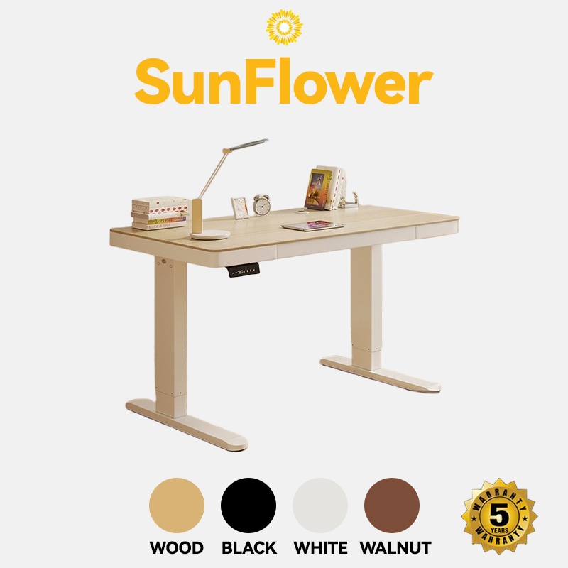 100cm Electric Height Adjustable Table Study Table With Drawer 4 Memory ...