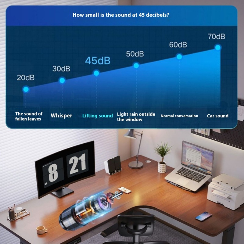 L-shaped Adjustable Table Office table Intelligent Electric Lifting ...