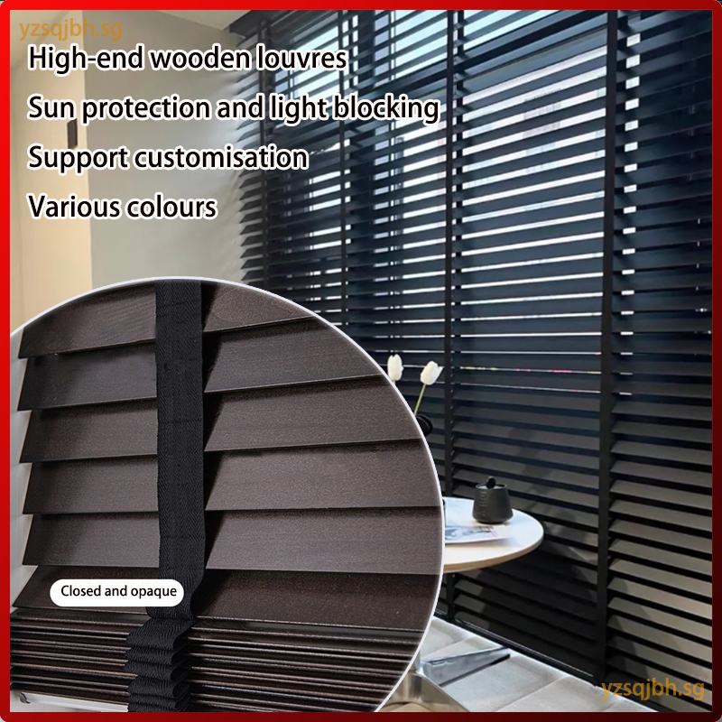 High-End Imported Basswood Solid Wood Louver Curtain Modern Log Style ...