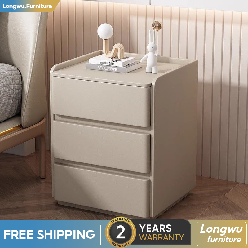 Bedside Table New Rock Slab Three Layer Side Table Bedroom Solid Wood ...
