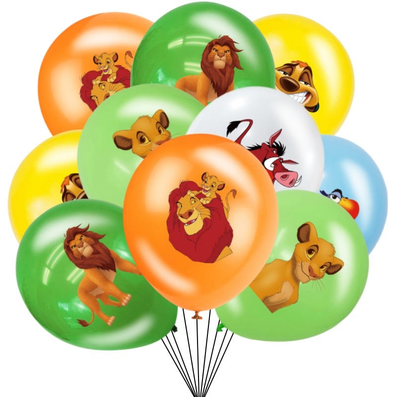 10Pcs Lion King Latex Balloons Kinged Simba Theme Birthday Party Decor ...