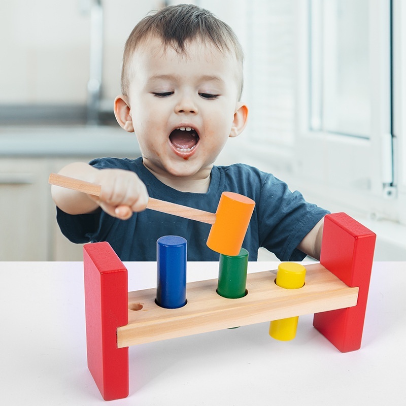 Wooden Piling Table-Fun Game, Help Babies Toddlers Happy Learning ...