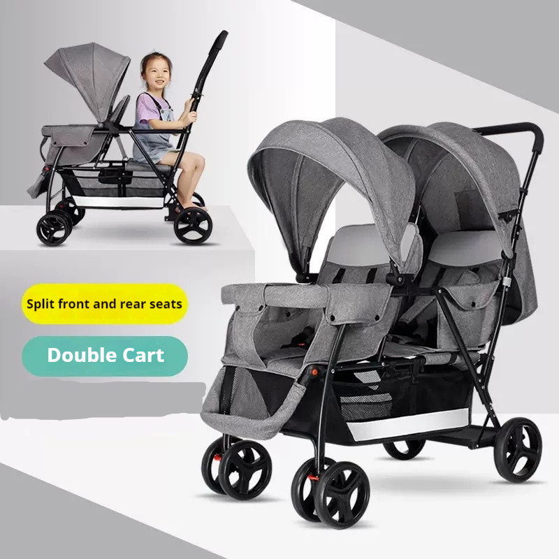 Twin Stroller Baby Stroller Can Sit Lie Detachable Double Stroller ...