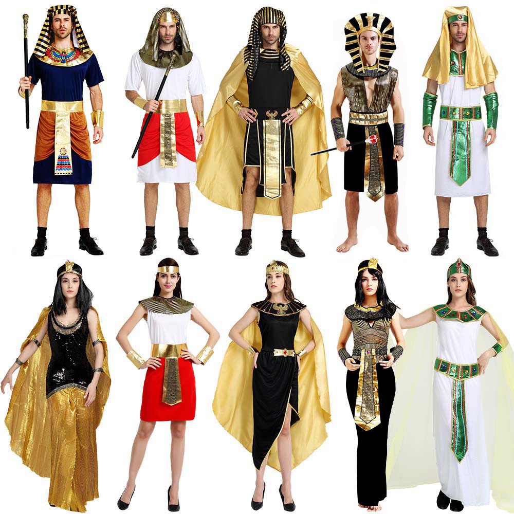 Costume Women Men Ancient Egyptian Clothes Adult Halloween Party ...