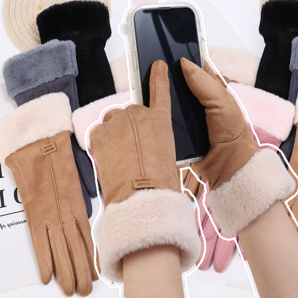 Outdoor Warm Gloves - Plush Touch Screen Gloves - Winter Windproof Full ...