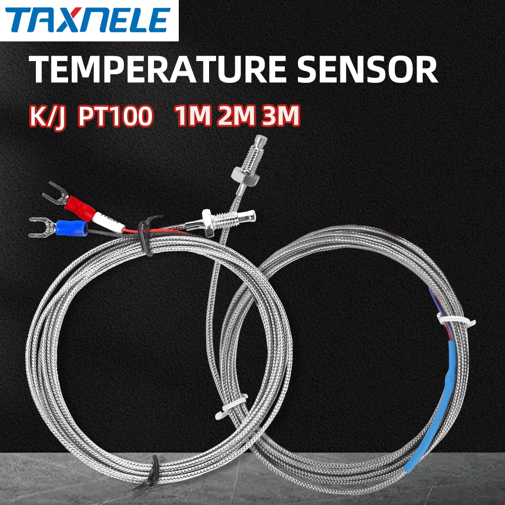 M6 Screw K J PT100 1M 2M 3M RTD Thermocouple Oven Temperature Sensor ...