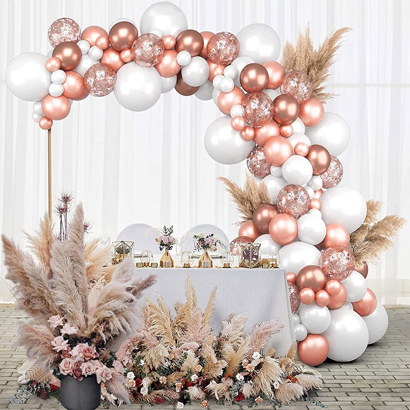 Rose Gold Balloon Garland Arch Kit With 18 Inch White Balloon Women ...