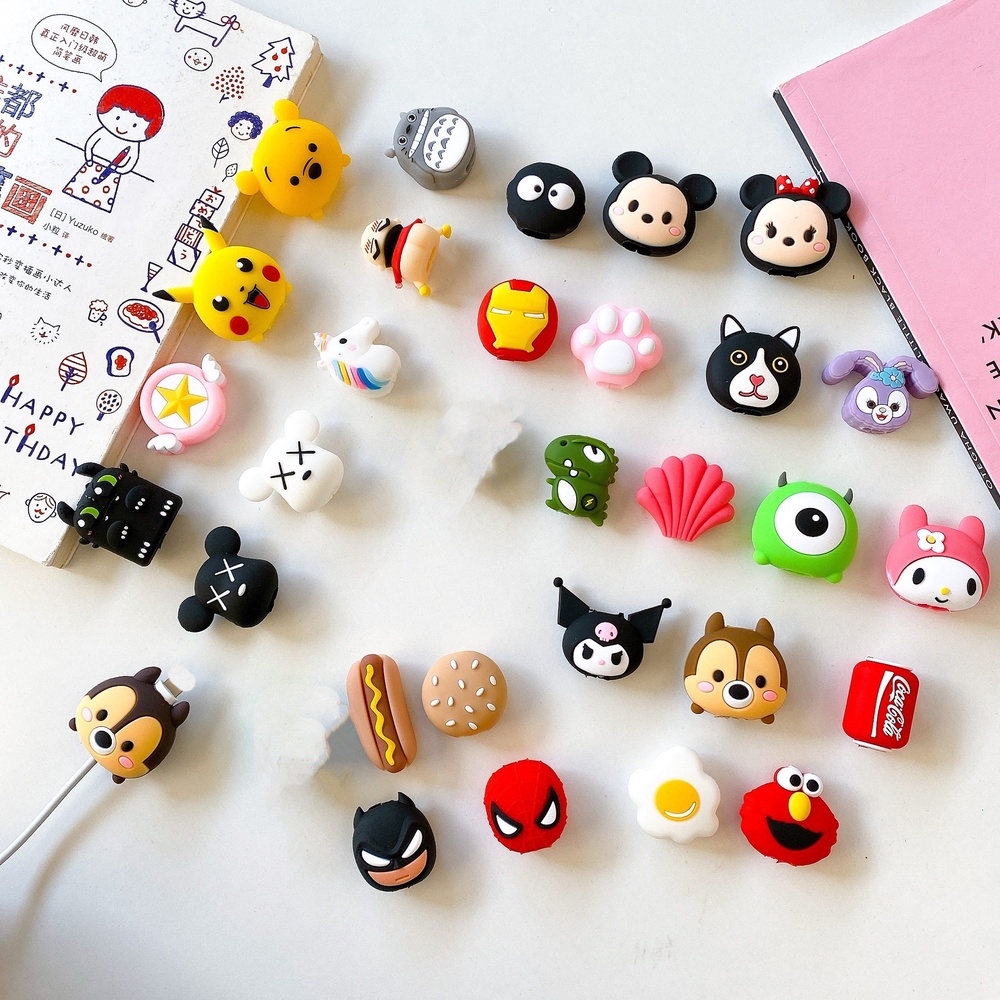 Cartoon Animal Cable Protector Silicone Cable Winder Cable Bite for ...