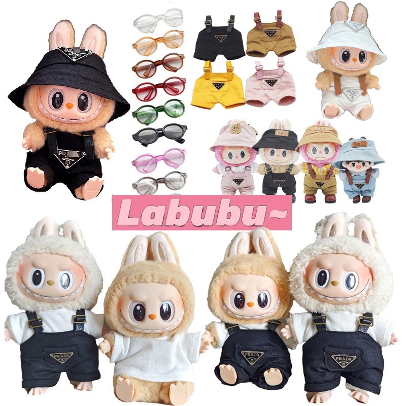 [Only Clothes] 15cm 17cm Labubu luxury clothes Set Labubu V1 V2 have a seat macaron doll hat bag ...