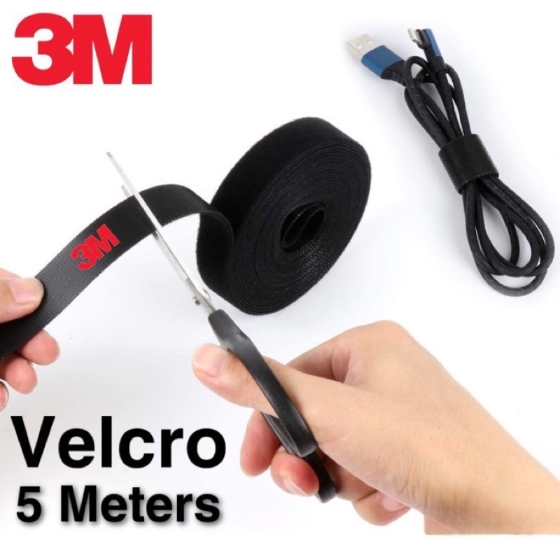 5 Meter 3M VELCRO CABLE TIE ORGANIZER STRONG ADHESIVE CABLE TIE FACTORY ...