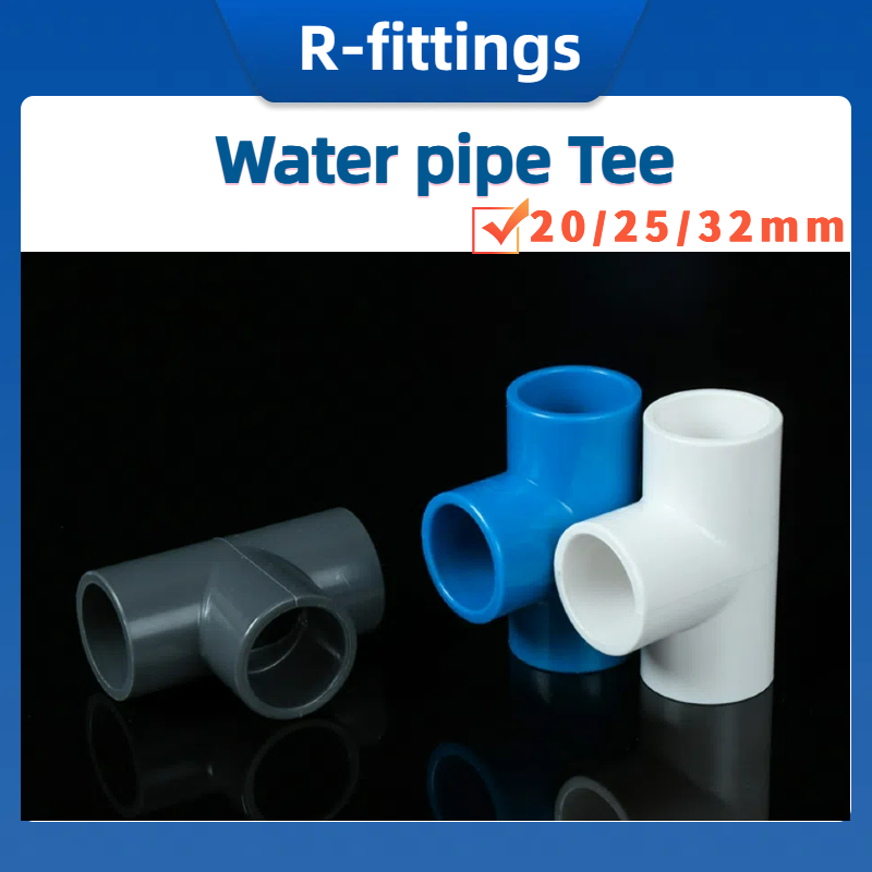 5 Pcs PVC Fitting Water Pipe Joint Connector Tee White 20 25mm Pipe ...