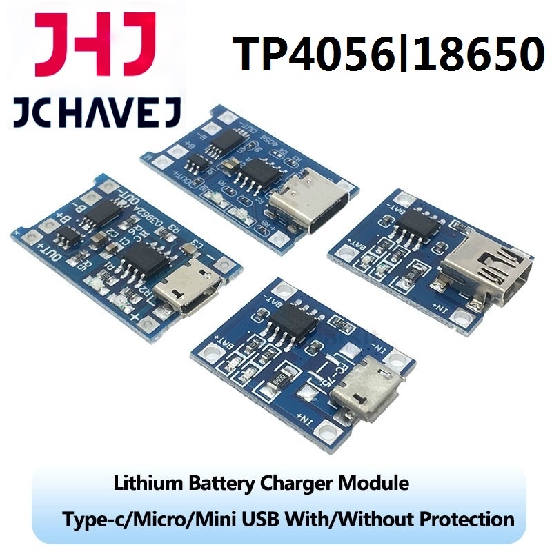 TP4056 Type-C/Micro/Mini USB 5V 1A 18650 Lithium Battery Charger Module ...