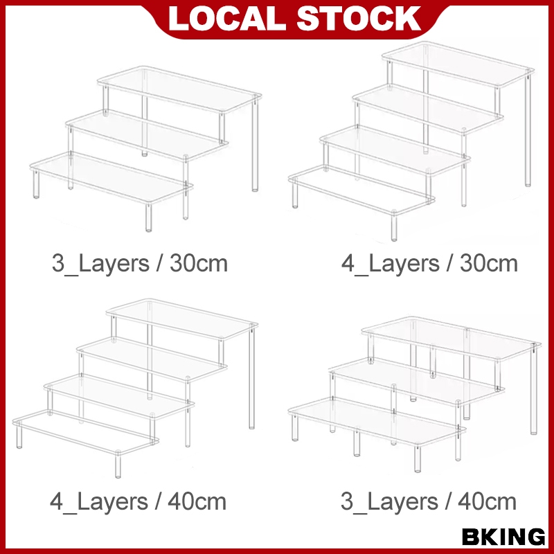 Acrylic Display Stand Riser Display Rack Shelf Display Box | Shopee ...