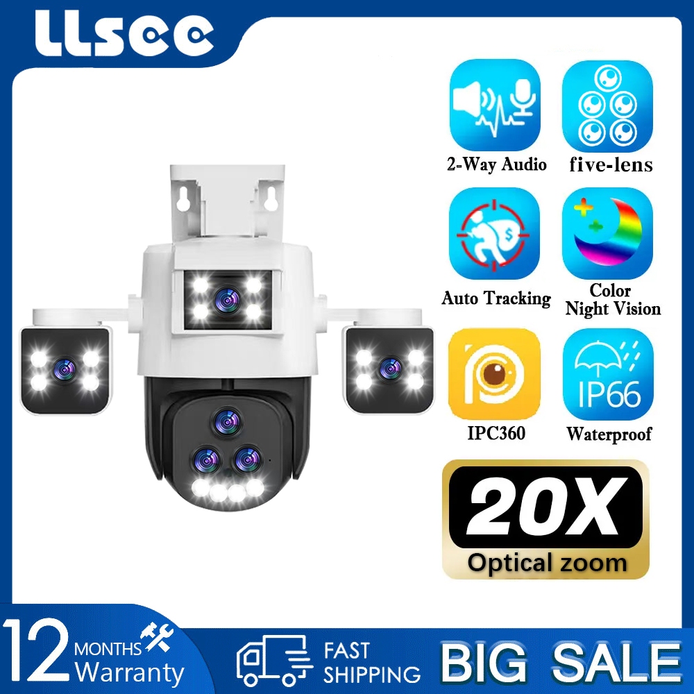 LLSEE five lens three screen 20MP full HD 20x optical zoom 8K wireless ...