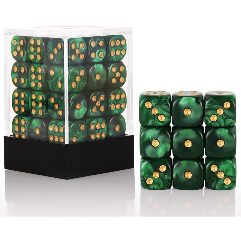 36 of Pack 12MM 6 Sided Mini Dice Set,Pearl Pattern Game Dice Set, 6 ...