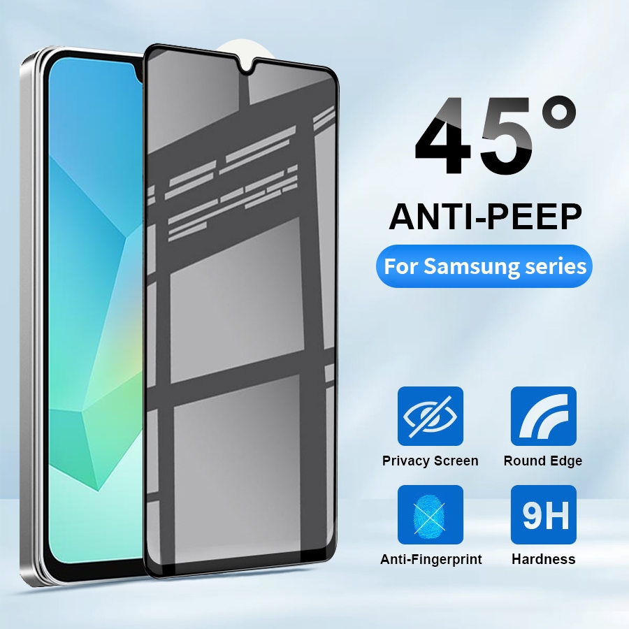 Full Privacy Tempered Glass for Samsung Galaxy A16 A06 S24 FE A12 A55 ...