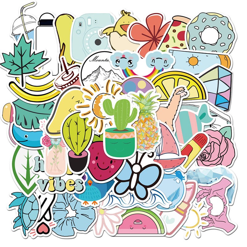 50pcs VSCO Style Stickers Suitcase Water Bottle Stickers Notebook ...