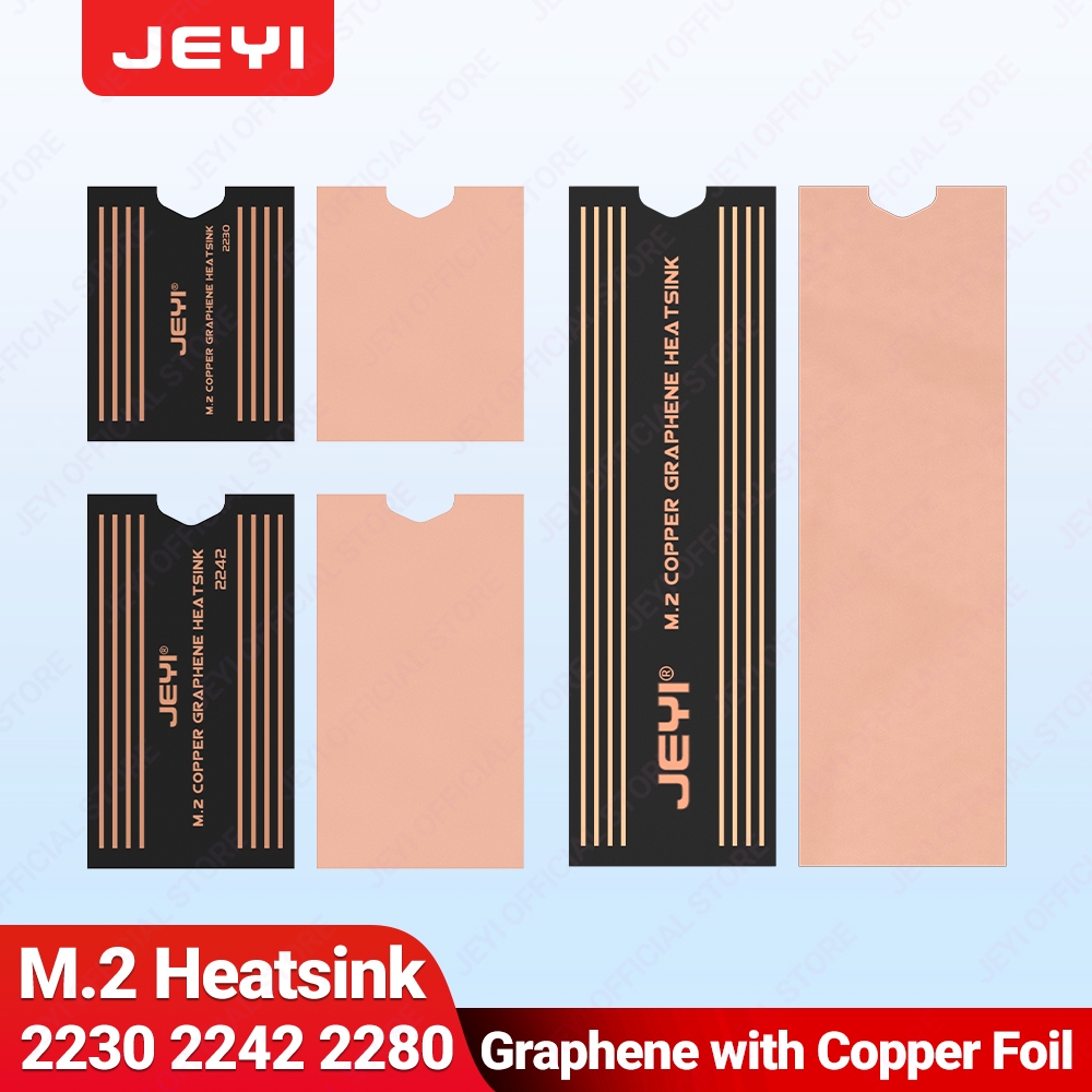 JEYI Graphene 2280 2242 2230 M.2 SSD Heatsink, Dual-Layer Graphene Heat ...