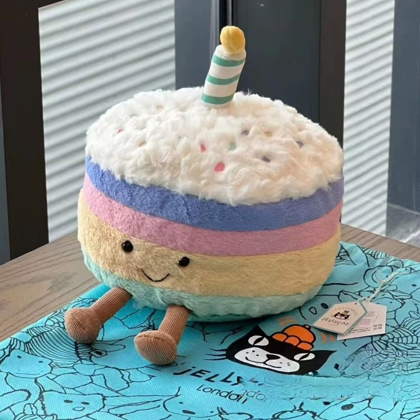 Fun Plush Toy Cake I am Large Amuseable Rainbow Birthday Cake 26cm ...