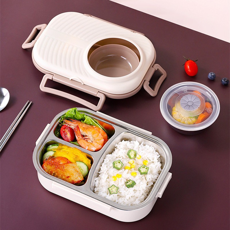 1100ML Stainless Steel 304 Thermal Lunch Box With Soup Bowl Leak-Proof ...
