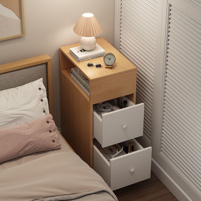Bedside Table Solid Wood Ultra Narrow Bedside Cabinet Bedroom Sideboard ...