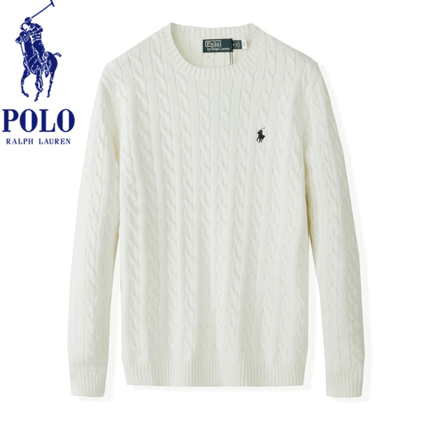 RL Men's Round Neck Sweater High Quality Pure Cotton Sweater Linen ...