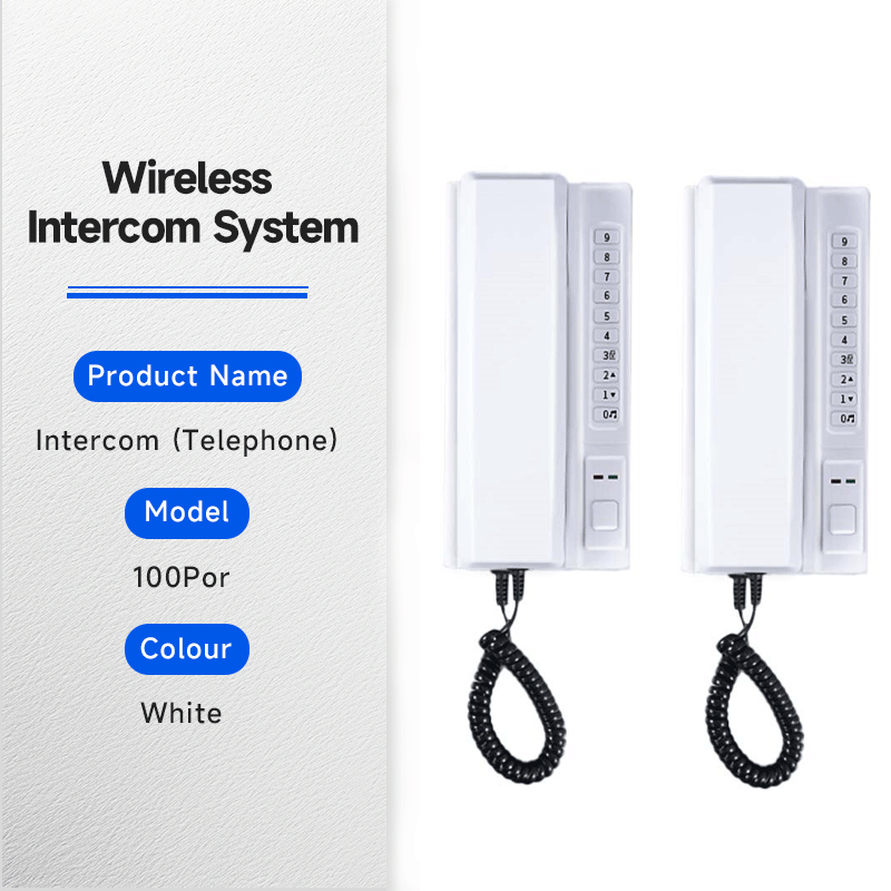 ANJIELO Wireless 2.4GHz 433MHz Recharged Audio Intercom System Secure Interphone Handsets ...