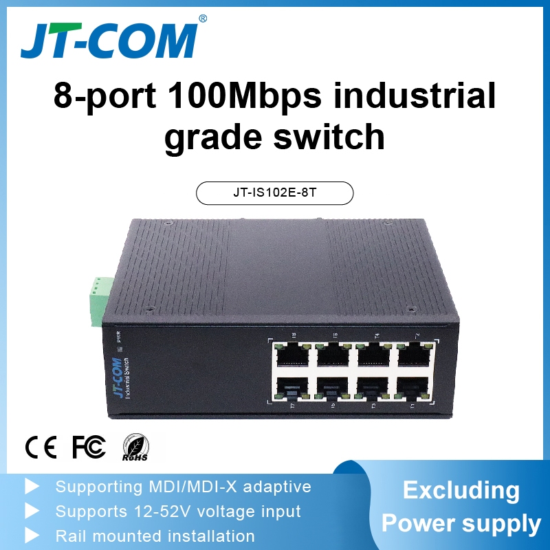 JT-COM series 1 industrial grade 8-port 100Mbps ethernet switch ...