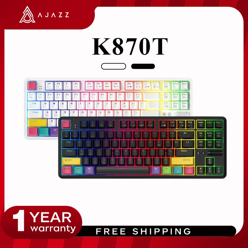 AJAZZ K870t Wired Bluetooth Dual-mode Rgb 87 Key Mechanical Keyboard ...