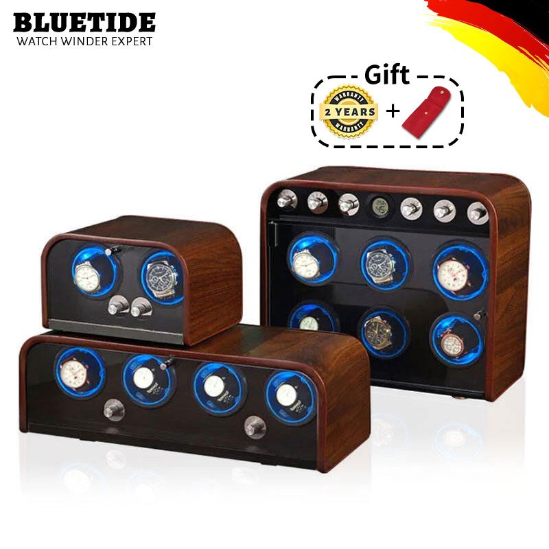 BLUETIDE watch winder box automatic for 2/4/6/9 slot Watch Box Wooden ...