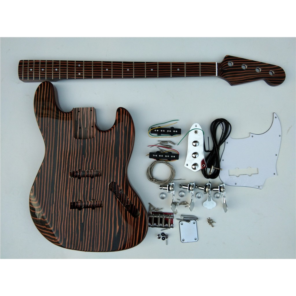 Natural 4 Strings Electric Bass Guitar,Technology Wood Body&Neck Zebra ...
