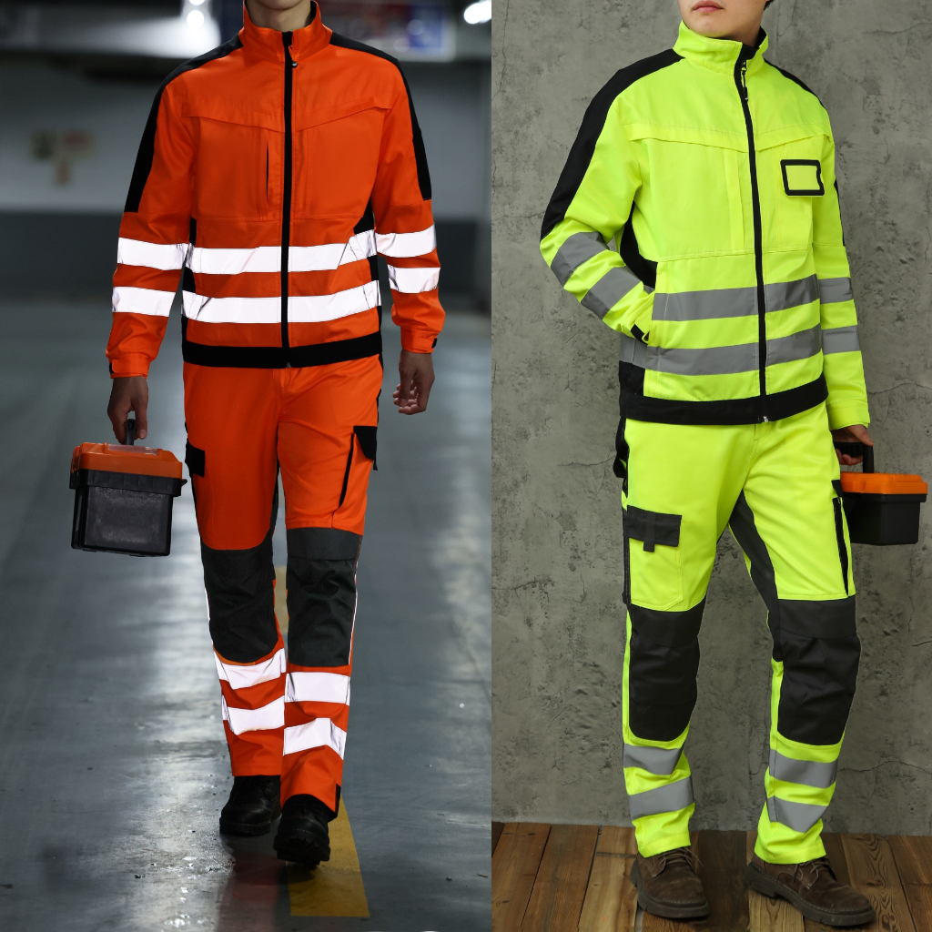 ZHONGFANG Men Reflective Safety Work Jacket + Pants Suit | Shopee Singapore