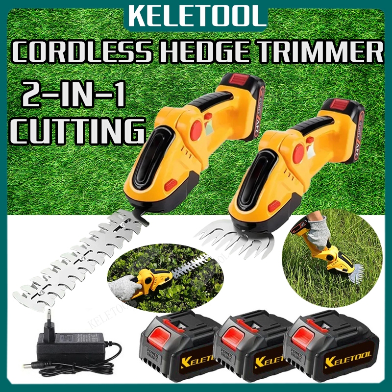 Cordless Hedge Trimmer Electric Shrub Trimmer Grass Shears Handheld ...