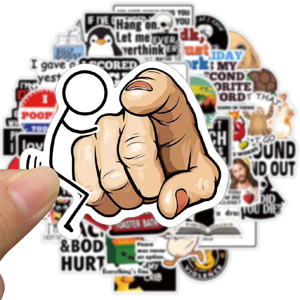 [Large Sticker]50Pcs Funny Prank Meme Stickers Graffiti Decals for ...