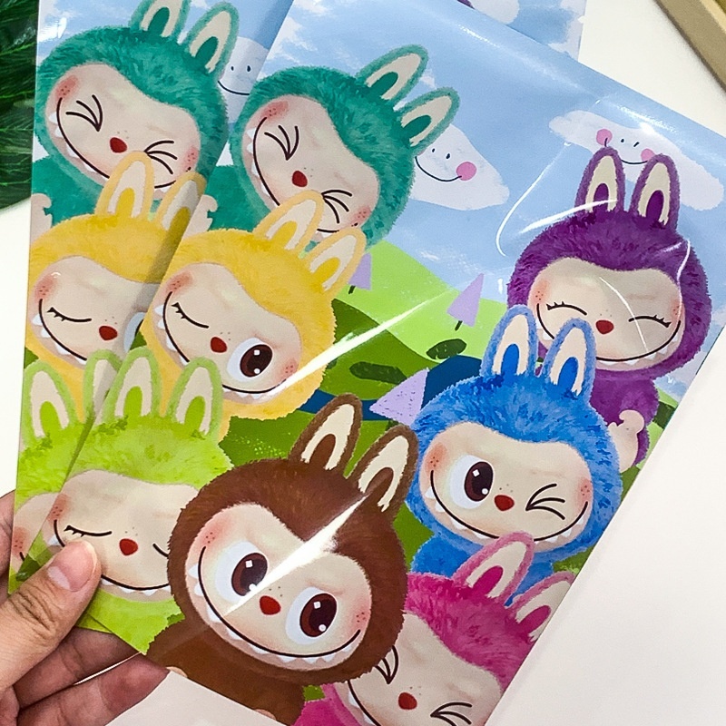 100pcs Cute Popmart Labubu Flat Foil Bag Heat Sealable Blind Bag ...