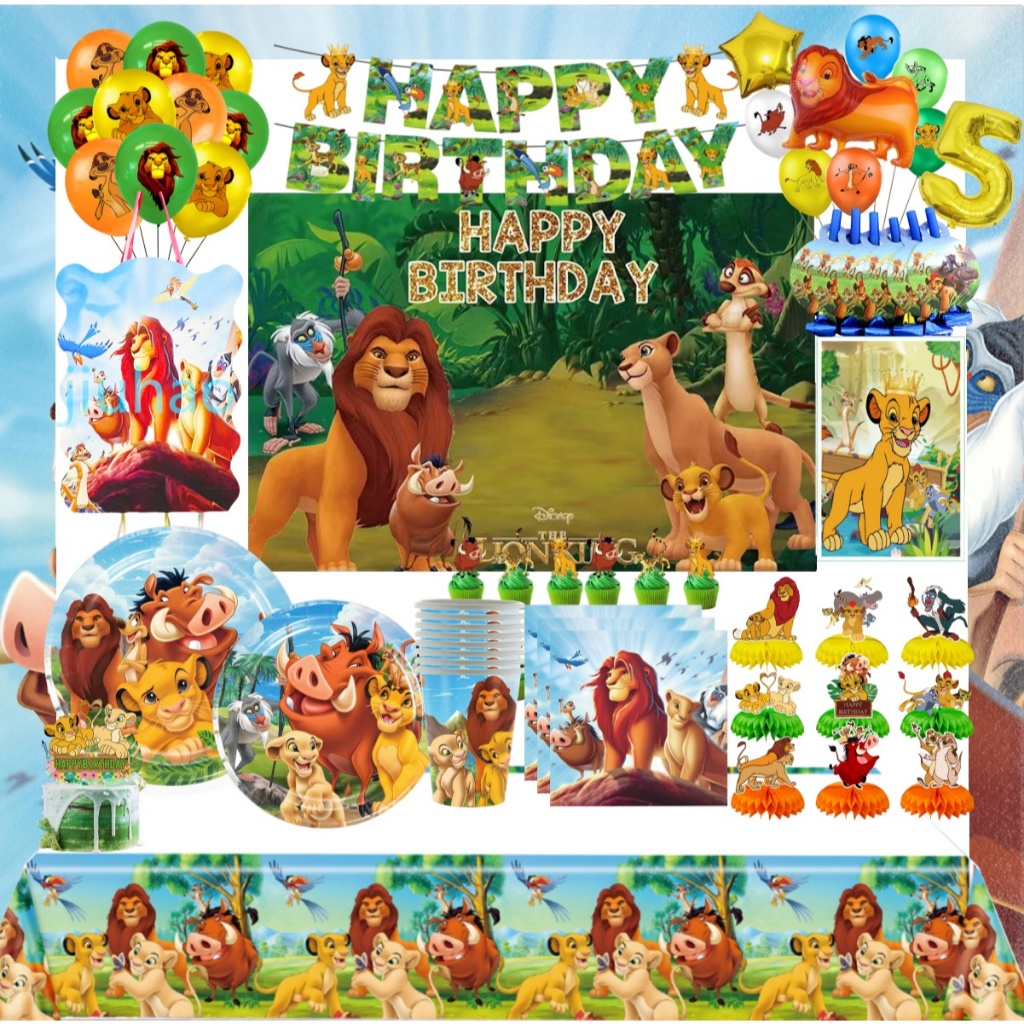 Lion King Simba Theme Party Decorations Tableware Set Cup Plate ...
