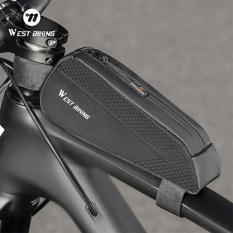 WEST BIKING Portable Bike Front Frame Bag Llightweight Mini Top Tube Bag 3D Shape Support Aero ...