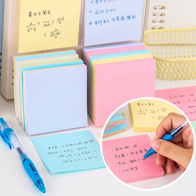 Simple Color Sticky Notes Creative Tearable Note Pad Self-Adhesive ...