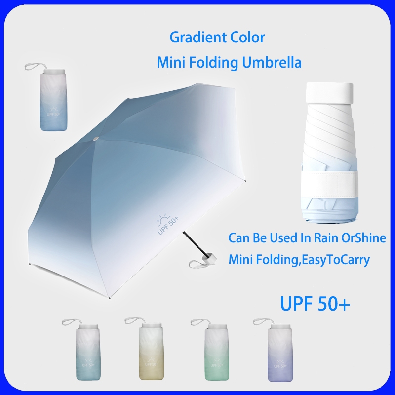 Automatic UPF50+ 50% off Gradient Color Umbrella Folding Sun Umbrella Sunscreen Anti-Ultraviolet ...