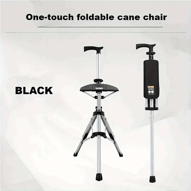 【SG Stocks】Portable Walking Stick with Foldable Chair– Lightweight ...