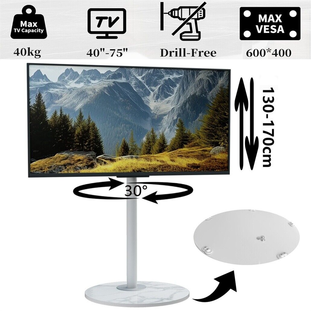 Heavy TV Floor Stand for 40”-75” TV Screens Height Adjustable TV Swivel ...
