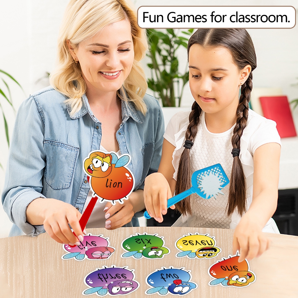 DIY Fly Swatter Game Sight Word Swat Double Sides Blank Erasable Parent ...