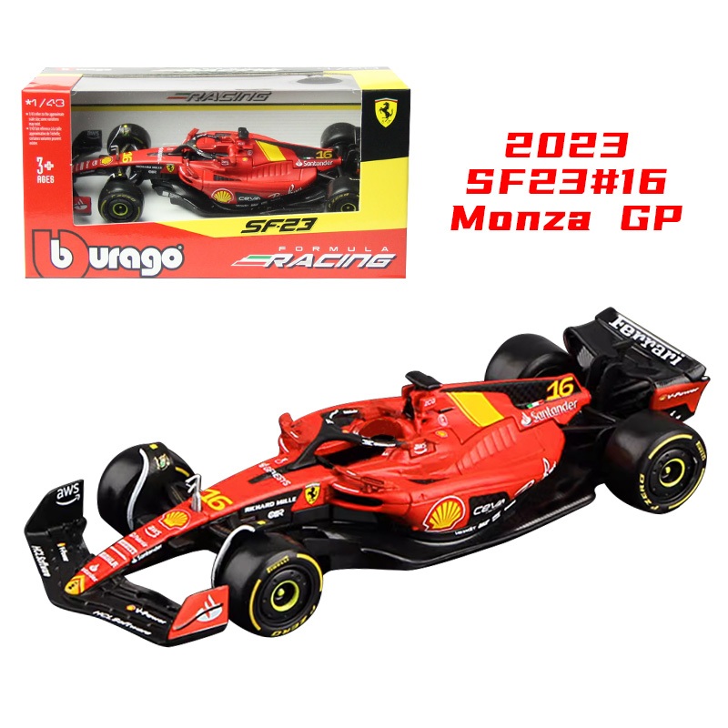 Bburago 1:43 F1 Ferrari SF23 Italy Monza GP SF24 #16 Charles Leclerc #55 Sainz Diecast Car Model ...